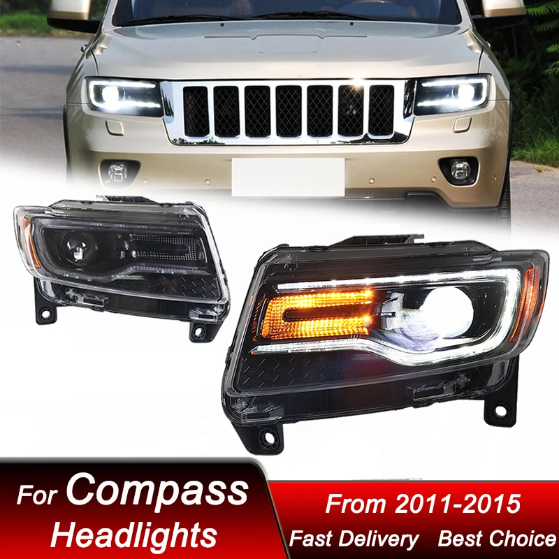 Car-Headlights-For-Jeep-Compass-11-15-Grand-Cherokee-new-style-full-LED-Headlamp-Assembly ...