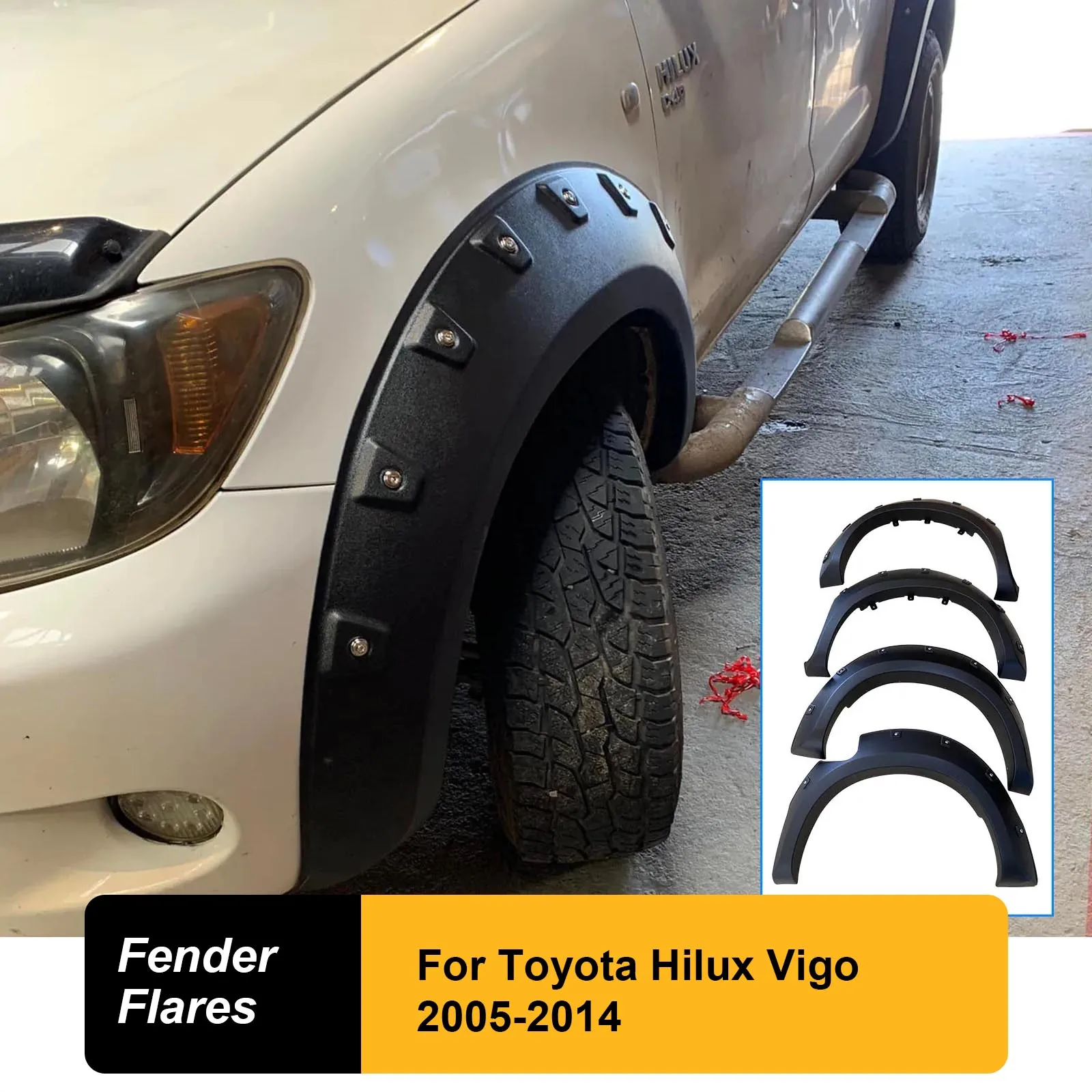 Rivet-Style-Large-Coverage-Fender-Flares-Wheel-Arch-for-Toyota-Hilux ...