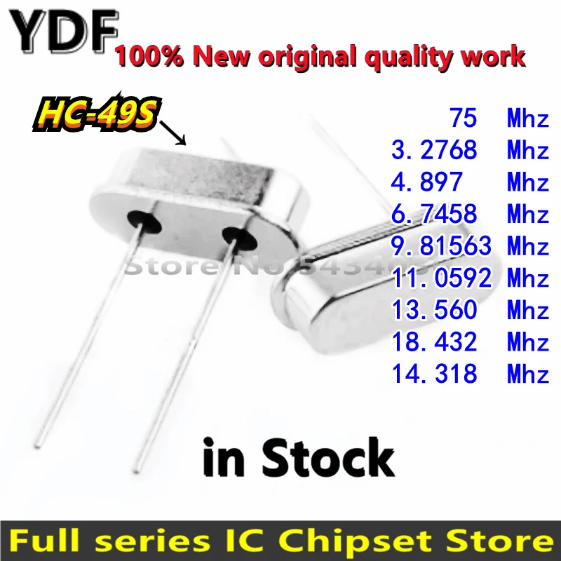 10pcs-HC-49S-75Mhz-3-2768Mhz-4-897Mhz-6-7458Mhz-9-81563Mhz-11-0592Mhz ...