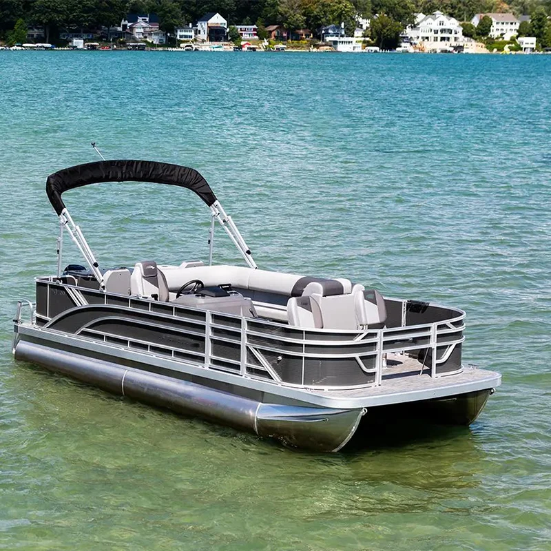 Factory Customized 30 Ft High Quality Luxury Fiberglass Pontoon Boat ...