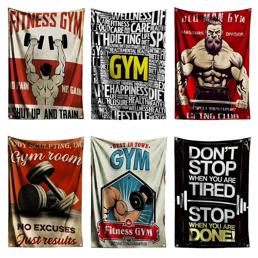 3x5-Ft-GYM-Flag-Polyester-Digital-Printing-Banner-For-Garage-or-Out ...