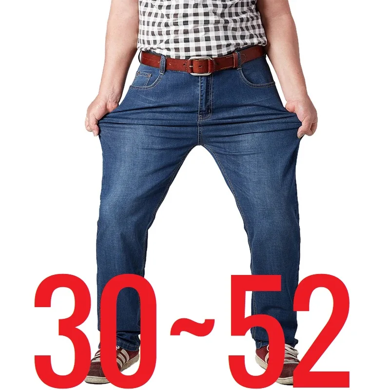 Extra-Plus-Size-Men-s-Jeans-Summer-Straight-Fit-Classic-Casual-Jeans ...