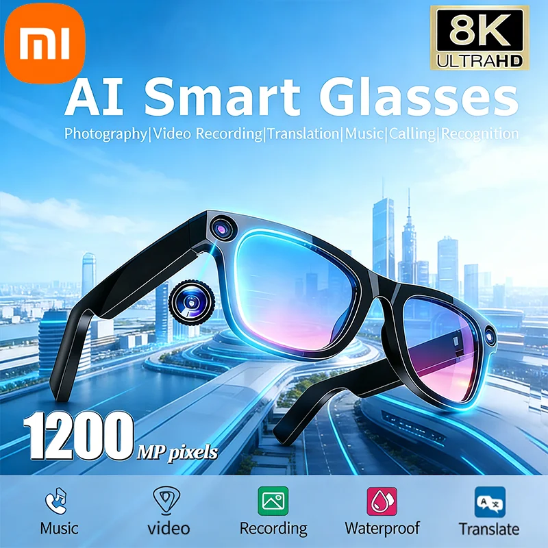 Xiaomi ChatGpt 8K Smart AI Glasses With 1200mp Camera Touch Sport ...