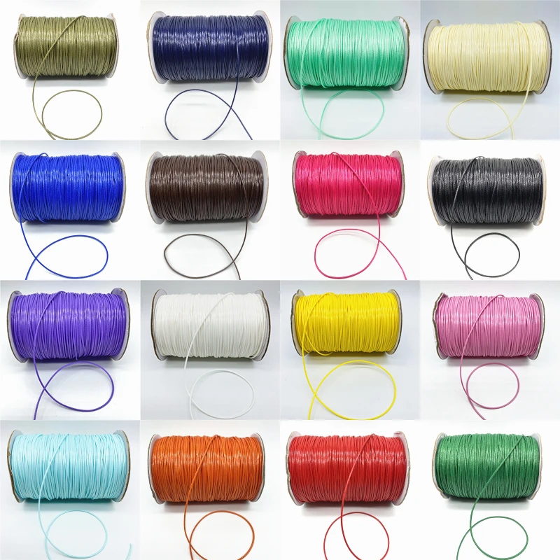 0.5/0.8/1.0/1.5/2mm Waxed Cord Rope Pu Leather Thread Cord String Strap ...
