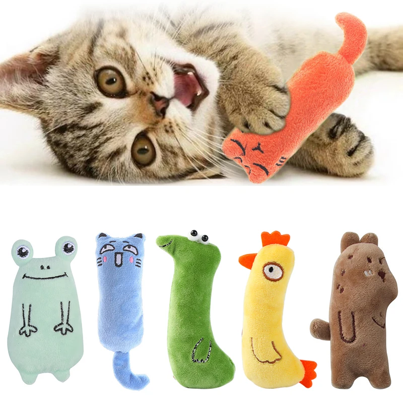 Plush Cat Toy Catnip Cute Funny Chew Cat Playthings Interactive Kitten Mini Teeth Grinding Thumb ...