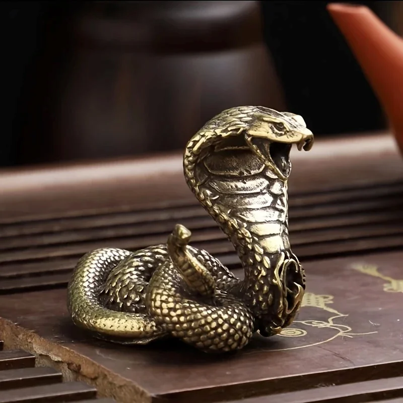Solid Brass Vintage Cobra Statue - Handcrafted Snake Sculpture ...