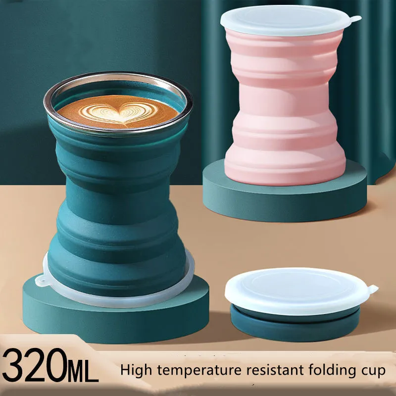 Portable-Foldable-Silicone-Water-Cup-320ml-outdoor-Heat-Resistant ...