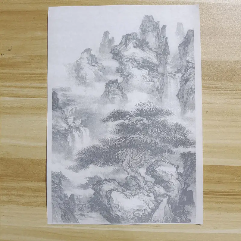 Line-Drawing-Manuscript-Landscape-Line-Drawing-Meticulous-Painting ...