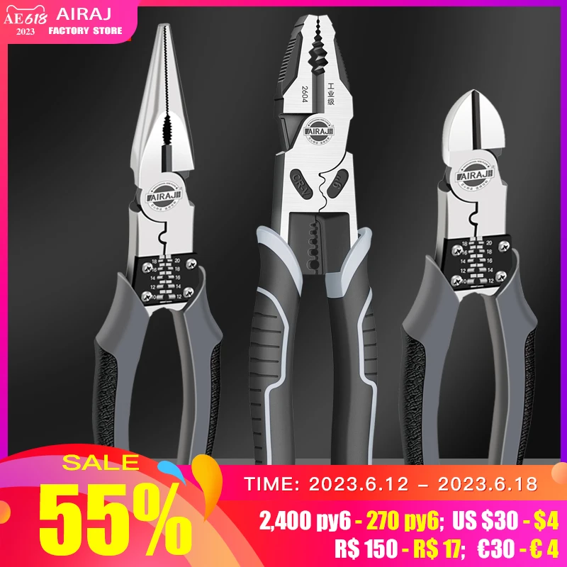 Airaj – Ensemble De Pinces D'électricien, Pinces Diagonales ...
