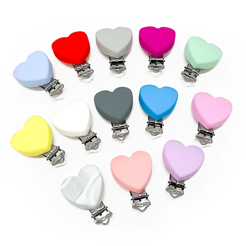 3pcs Silicone Love Pacifier Clip Pacifier Chain Holder Soother Nursing ...