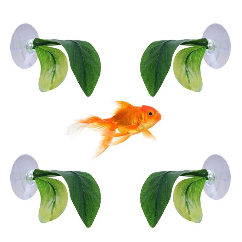 Artificial Aquarium FishTank Decorations Plants Leaf Betta Fish Rest ...