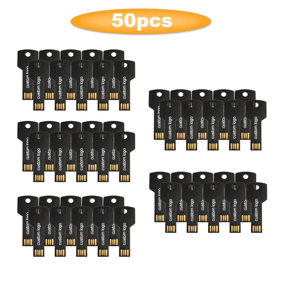 50 Pcs Per Lot Free Logo Metal Key Shape Usb 2.0 Flash Drive Memory ...