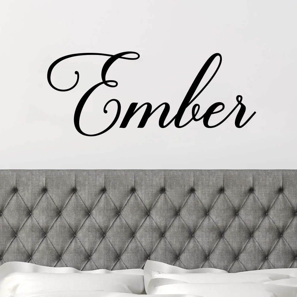 1pc Creative Personalize Custom Name Ember Wall Sticker Removable Wall ...