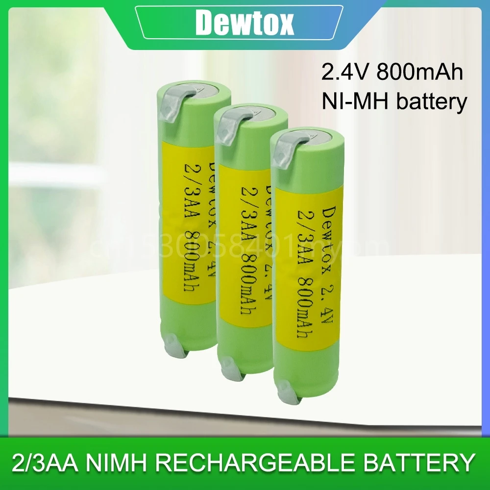 2.4v 2/3aa 2/3 Aa 800mah Ni-mh Battery Pack Cell With Welding Pins For ...