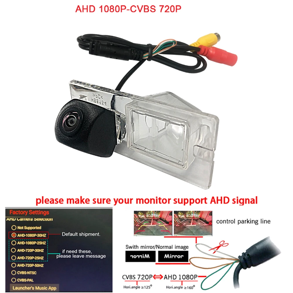 Ahd 1920*1080p Car Rear Reverse Camera For Fiat 500 500c 500s Abarth ...