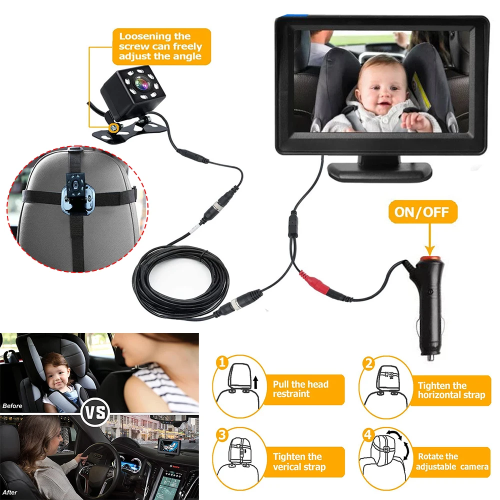 Infant-Rear-4-3-Inch-Folding-Display-View-Camera-8-LED-Infrared-Night ...