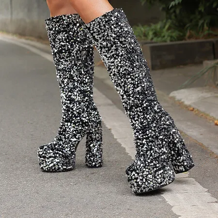 Blingbling-Botas-de-tac-n-alto-plateadas-para-mujer-zapatos-de ...
