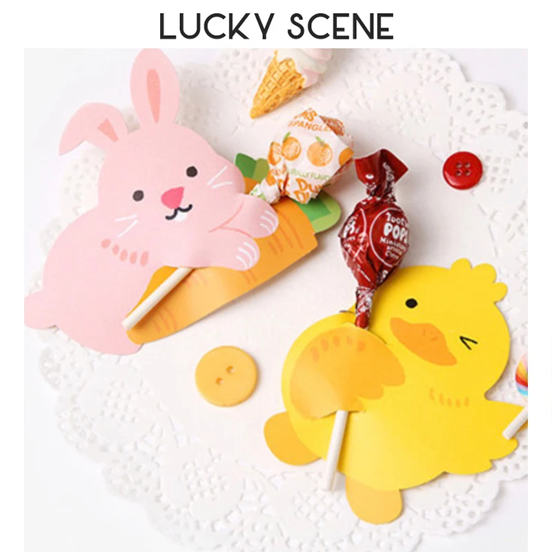 10Pcs-Small-Animal-Lollipop-Decorative-Paper-Card-Children-s-Day-Brown ...