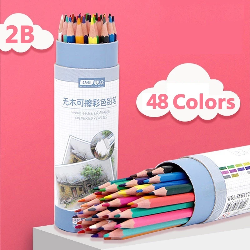 2B-Colored-Pencils-Set-No-Wood-Paintbrush-Erasable-DIY-Drawing-Graffiti ...
