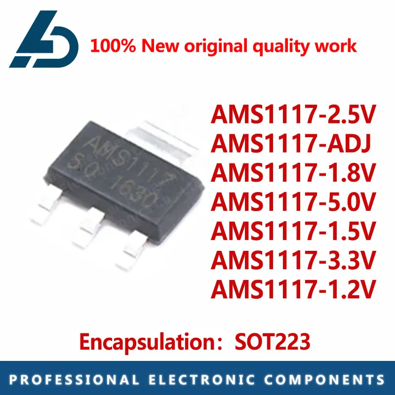 50PCS-package-SOT223-AMS1117-2-5-V-AMS1117-ADJ-AMS1117-1-8-V-AMS1117-5 ...