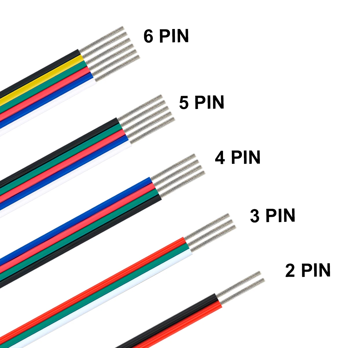 4-Pin-LED-Wire-Electrical-Cable-18-20-22AWG-Flexible-Red-Black-Flat ...