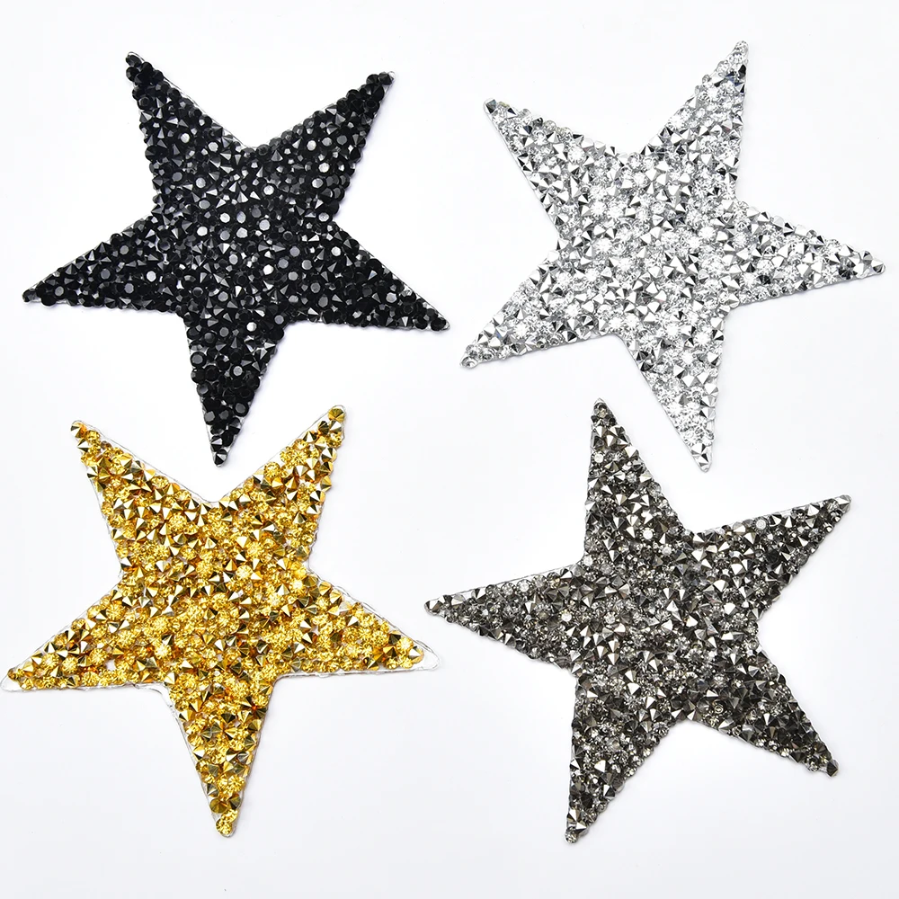 10Pcs-Shiny-Diamond-Star-Design-Crystal-Hot-Fix-Resin-Motifs-Iron-on ...