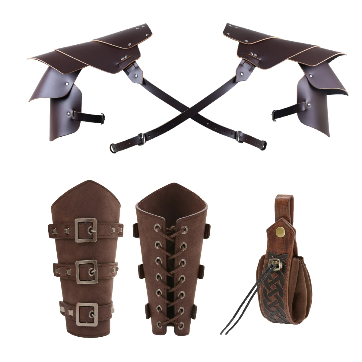 Man-Leather-strap-Cosplay-Viking-style-medieval-back-WaistPack-Belt ...