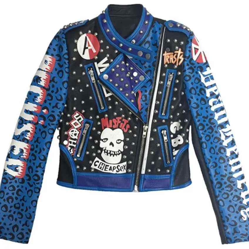 Cartoon-Pu-Leather-Jacket-rivet-beading-Jackets-Outwear-Punk-Streetwear ...