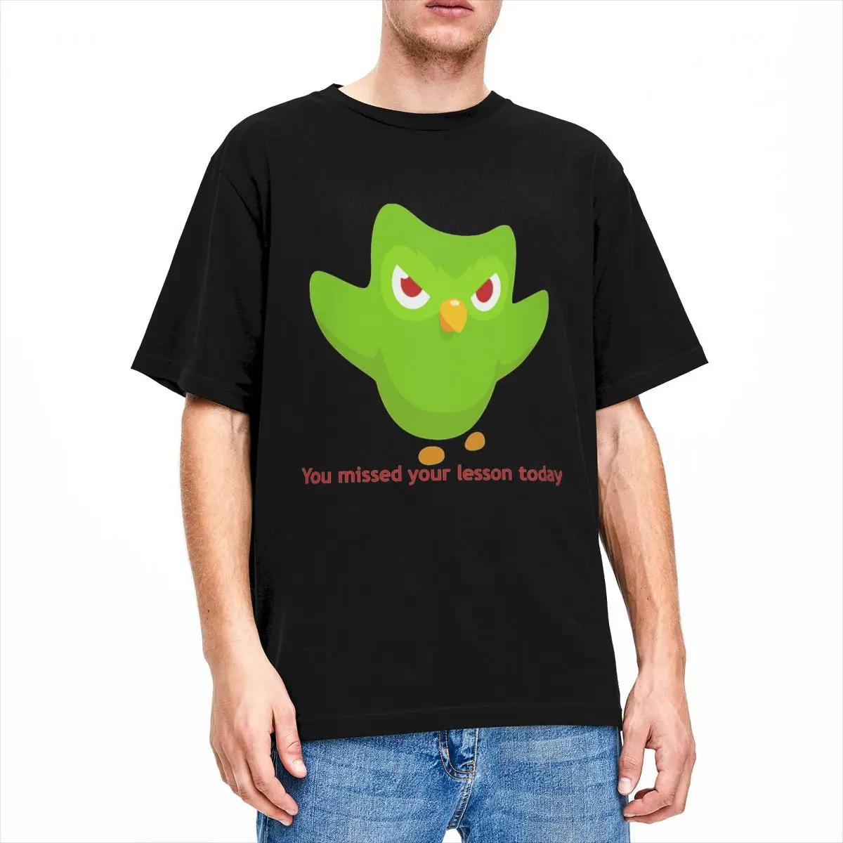 Men Women Shirts Duolingo Owl Duo Stuff Leisure Cotton Short Sleeve T ...
