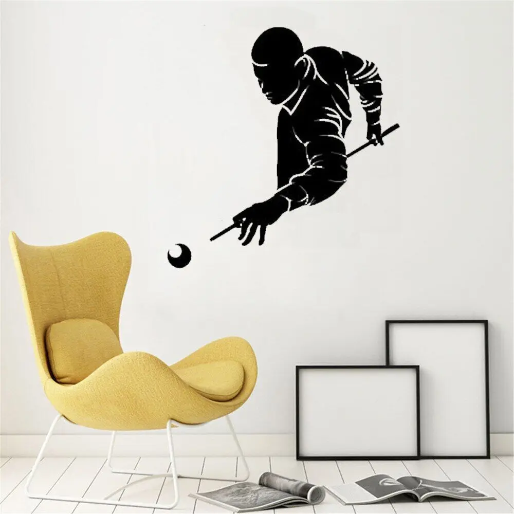 Sport-Game-Billiards-Player-Wall-Decal-Pool-Home-Decor-Ideas-Room ...