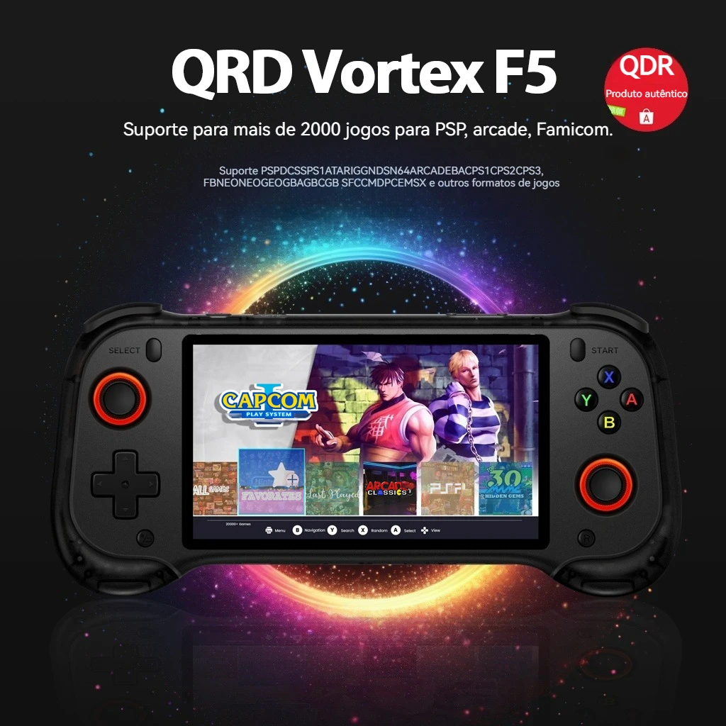 Autêntico QRD Vortex F5 Pocket Retro Handheld Game Console Portátil ...