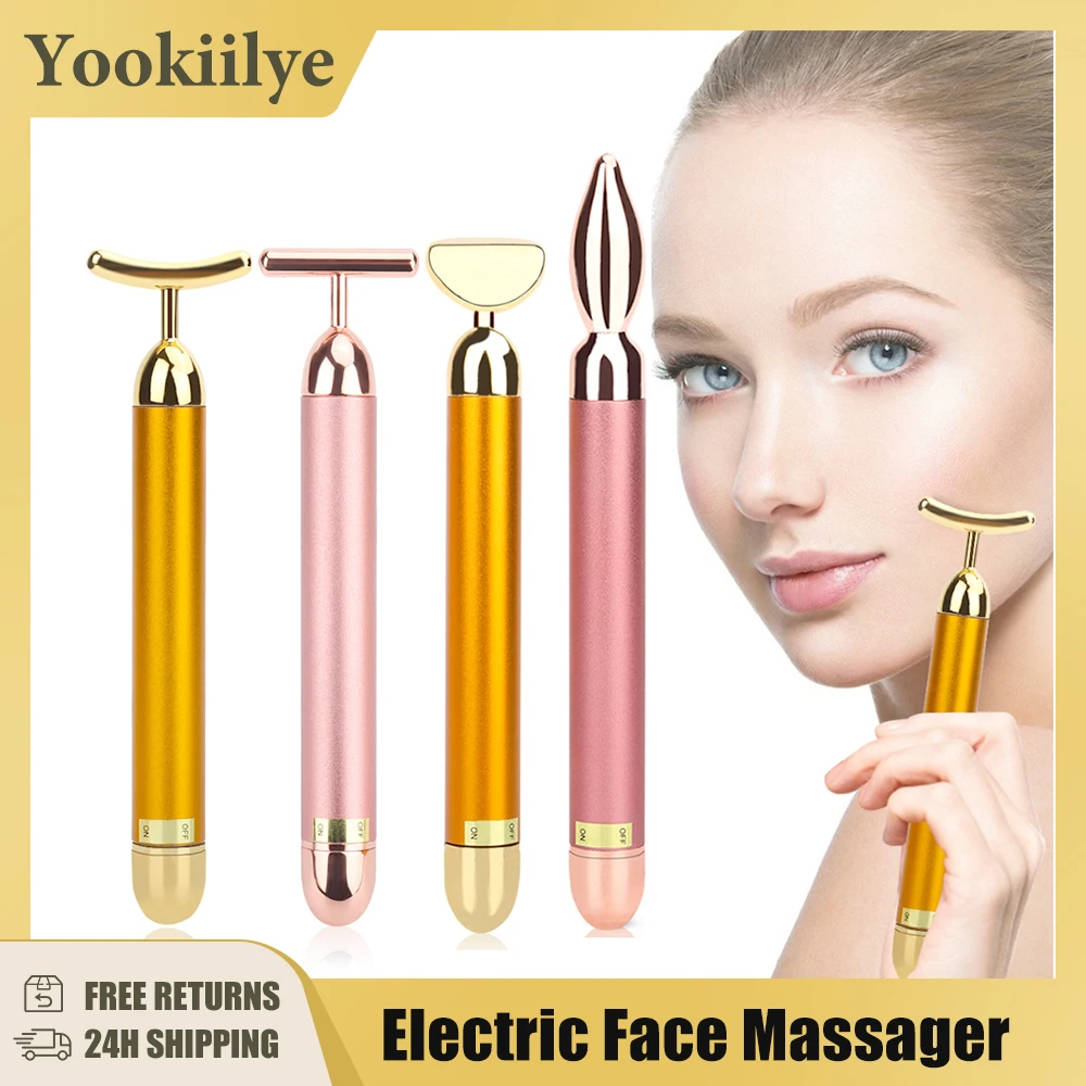 Beauty-Stick-24k-Golden-Electric-Face-Massager-T-Shape-Facial-Massager ...