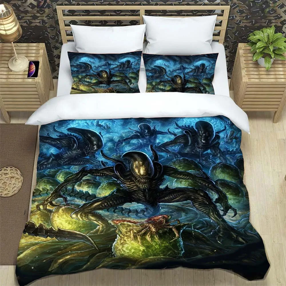Alien-Print-Bedding-Sets-Exquisite-Bed-Supplies-Set-Duvet-Cover-Bed ...