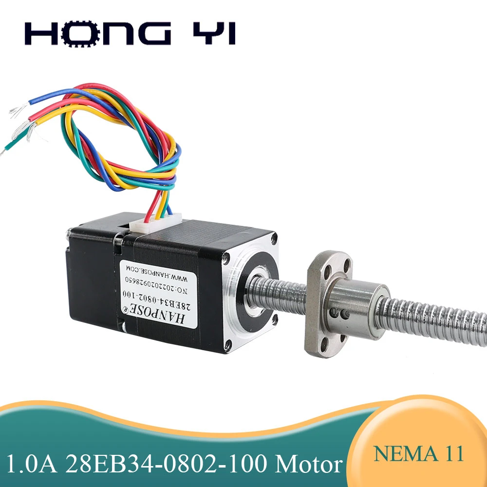 NEMA11 Closed Loop Ball Screw Motor 1.0A 28EB34-0802 Screw L100-300MM ...