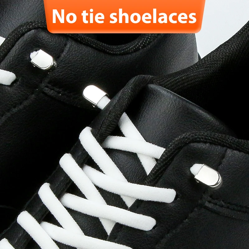 Elastic-Shoelaces-No-Tie-Lacing-System-For-Kids-and-Adult-Shoes-Solid ...