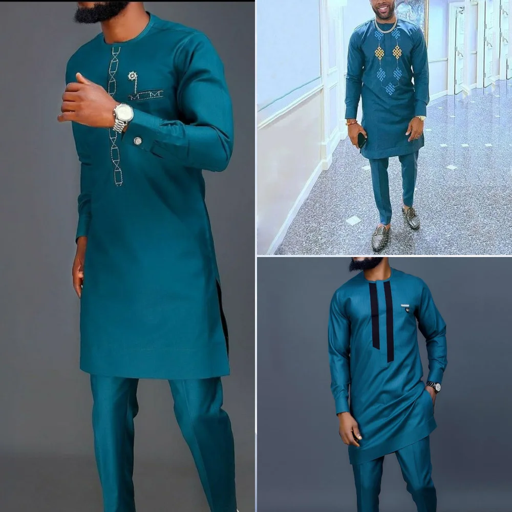 Summer-African-Men-s-Traditional-Elegant-Suits-Outfit-Dashiki-2Pcs ...