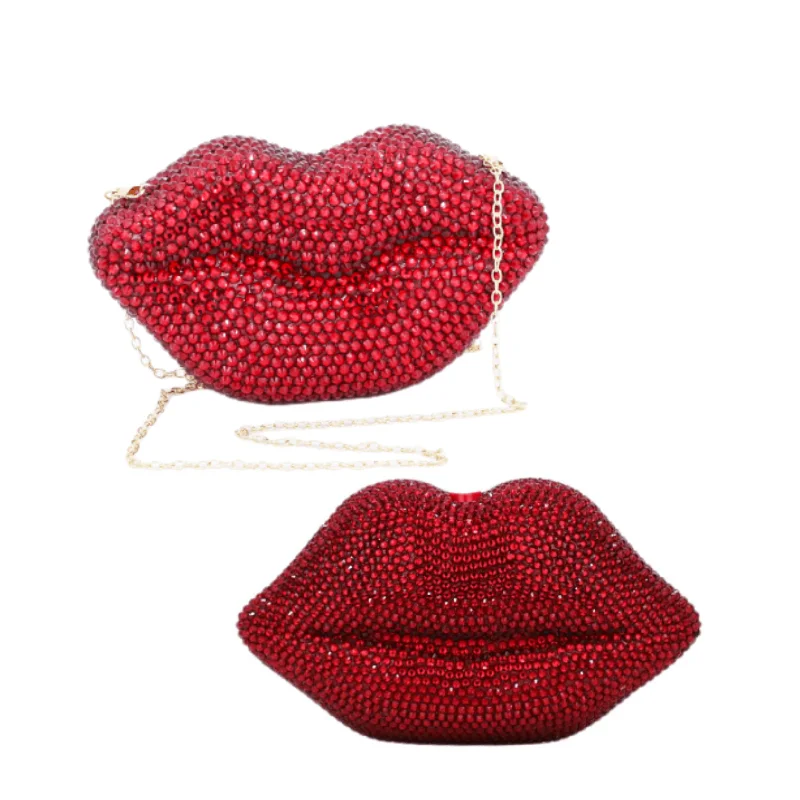 Red Lip Crystal Purses Design Clutch Purse Luxury For Women Acrylic ...