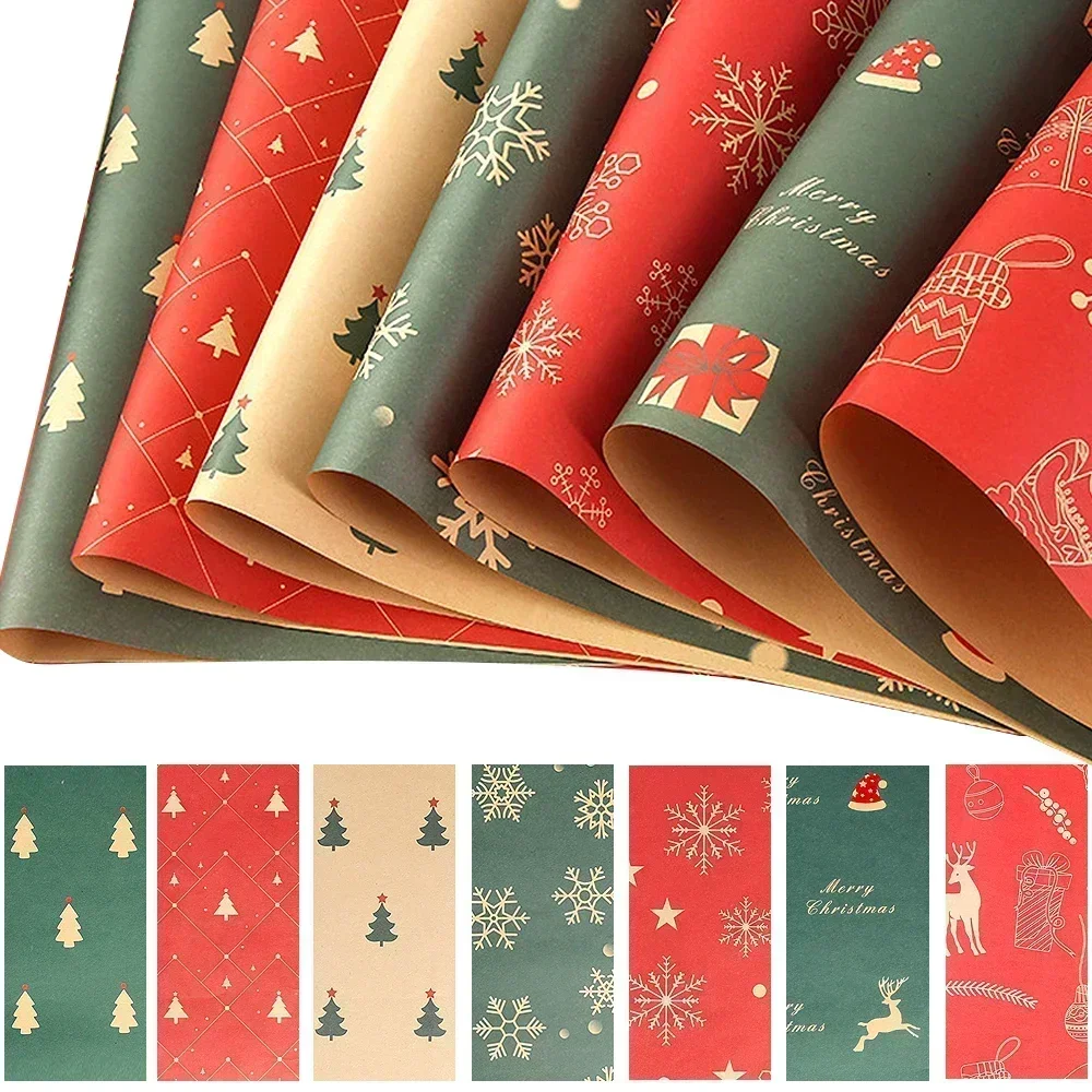Christmas Wrapping Paper Gift Bouquet Packaging Christmas Decorations ...