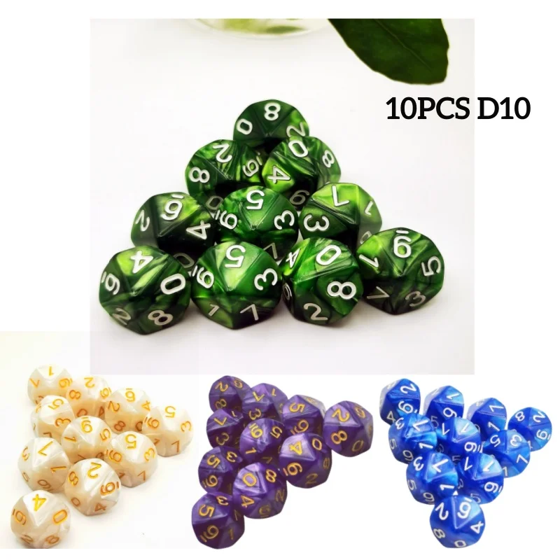 D10 DND 10 jeu de dés polyédriques jeux de dés à 10 faces pour donjons ...