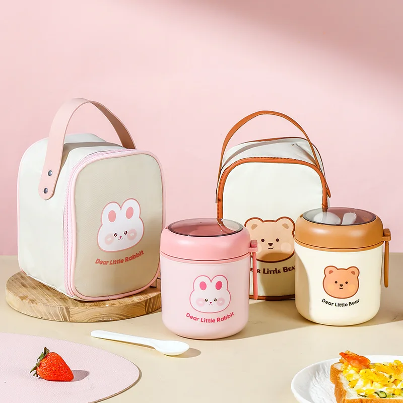 530ml-Stainless-Steel-Lunch-Box-Cute-Rabbit-Bear-Food-Thermal-Jar ...