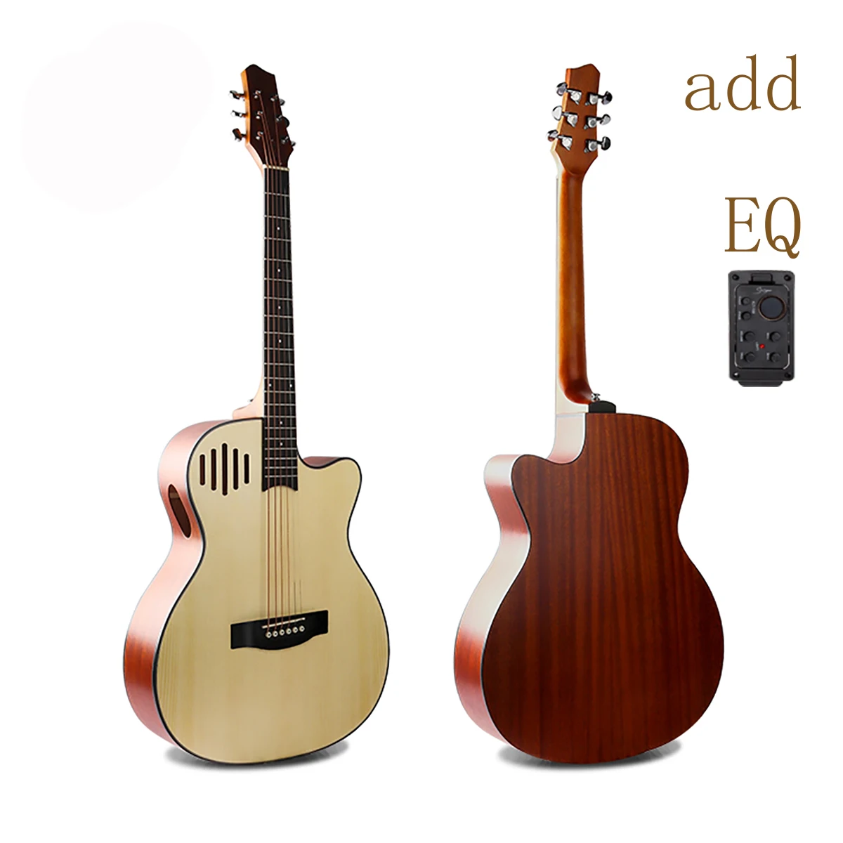 Electric-Acoustic-Guitar-with-EQ-Custom-6-String-Full-Handmade-Cutaway ...