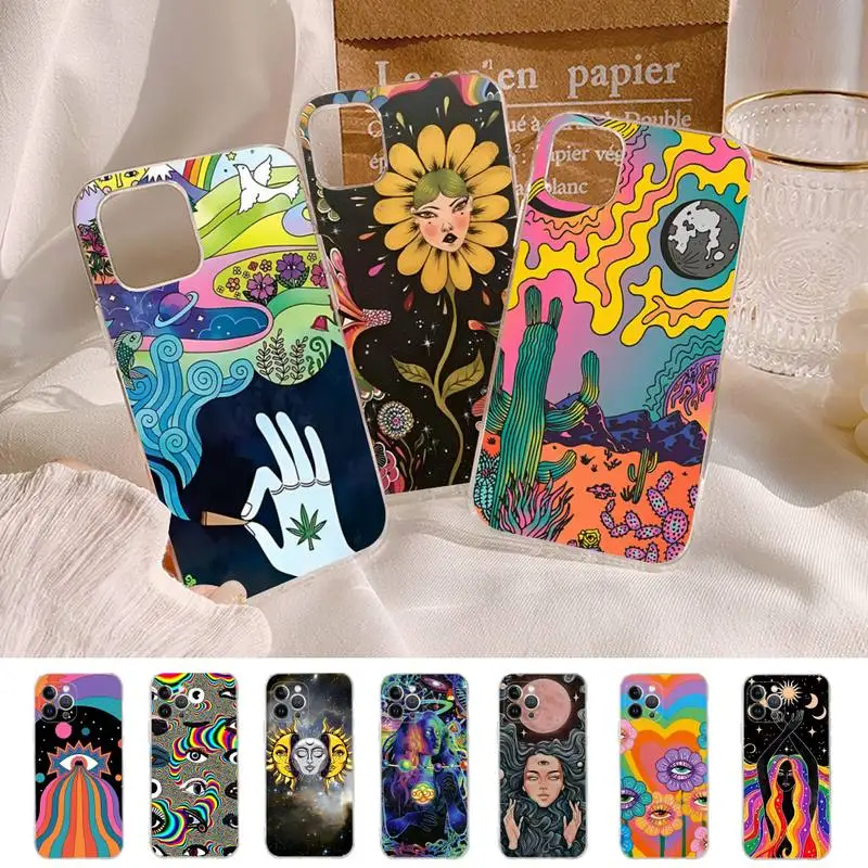 MaiYaCa Indie Hippie Art Phone Case For iPhone 11 12 13 14 Mini Pro Max ...