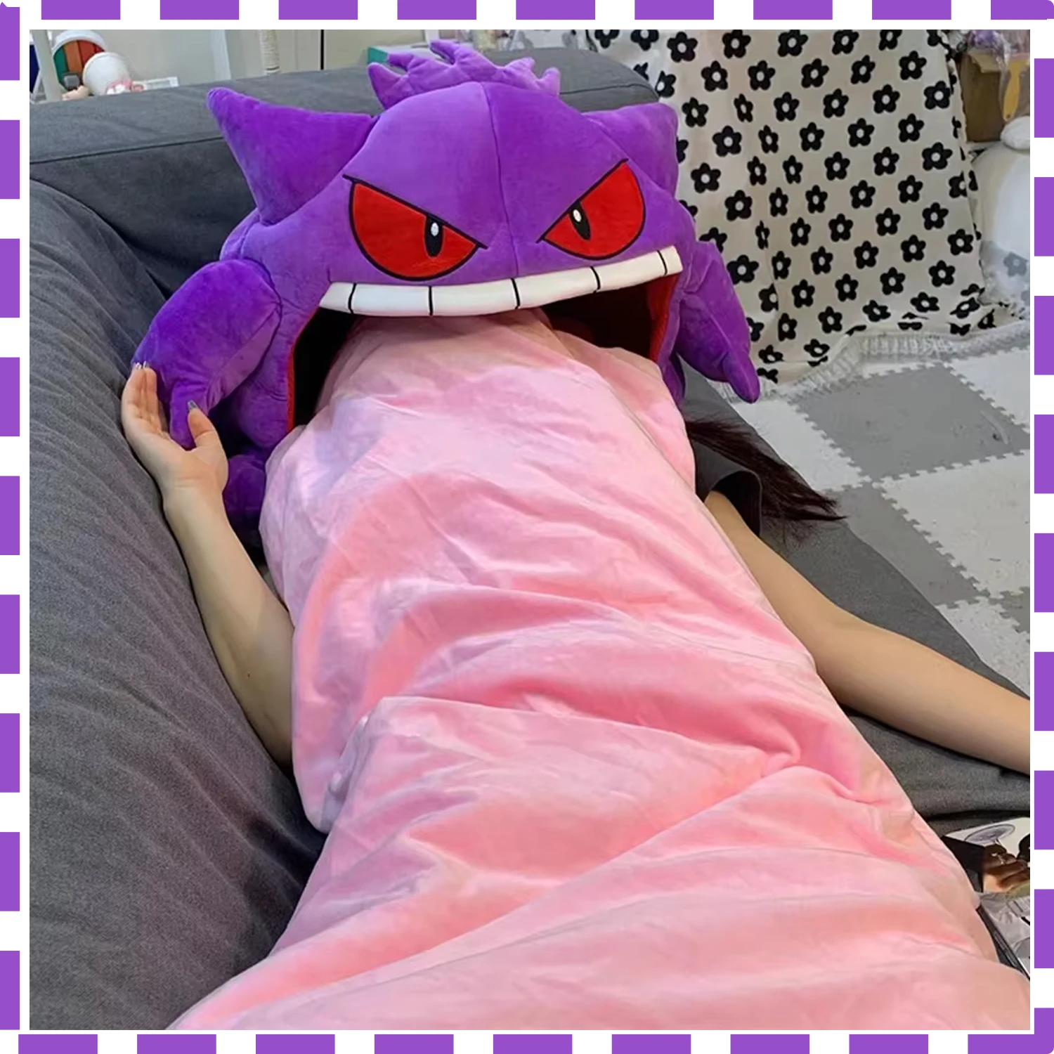 Anime-Pokemon-Kawaii-Gengar-Elf-Sleep-Pillow-Dual-Purpose-Nap-Blanket ...