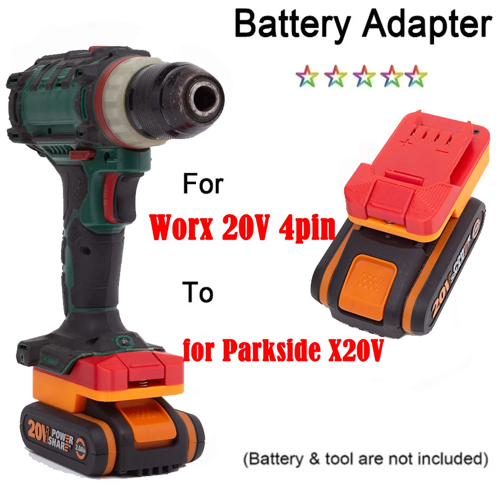 Battery-Convert-Adapter-for-Worx-4pin-20V-Lithium-to-for-Parkside-X20V ...