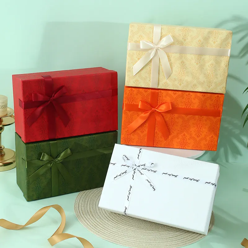 Multiple Color Sizes Exquisite Rectangle Empty Box Large Size Bow Gift ...