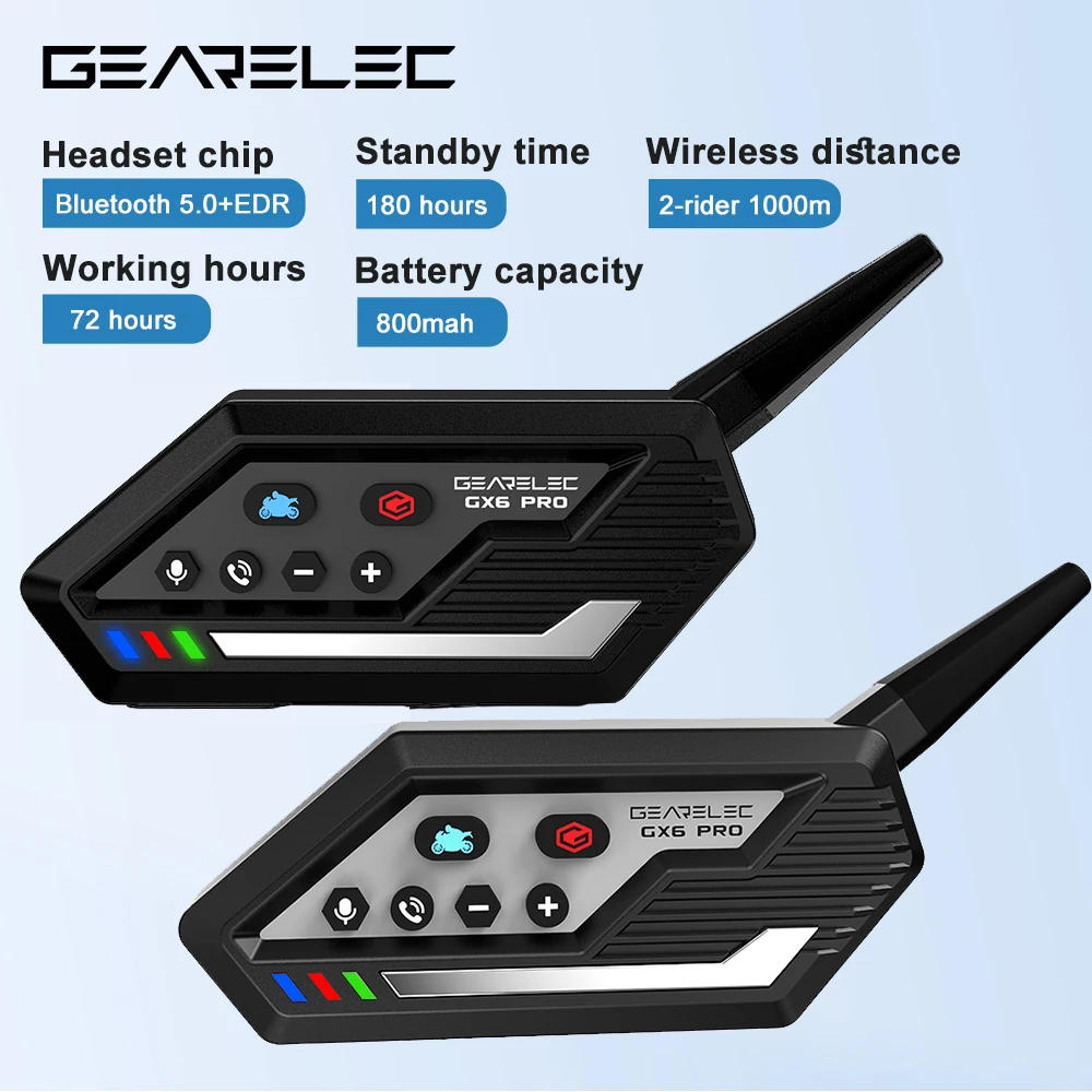 GEARELEC-GX6-PRO-Motorcycle-Bluetooth-Helmet-Intercom-Headset-2-Riders ...