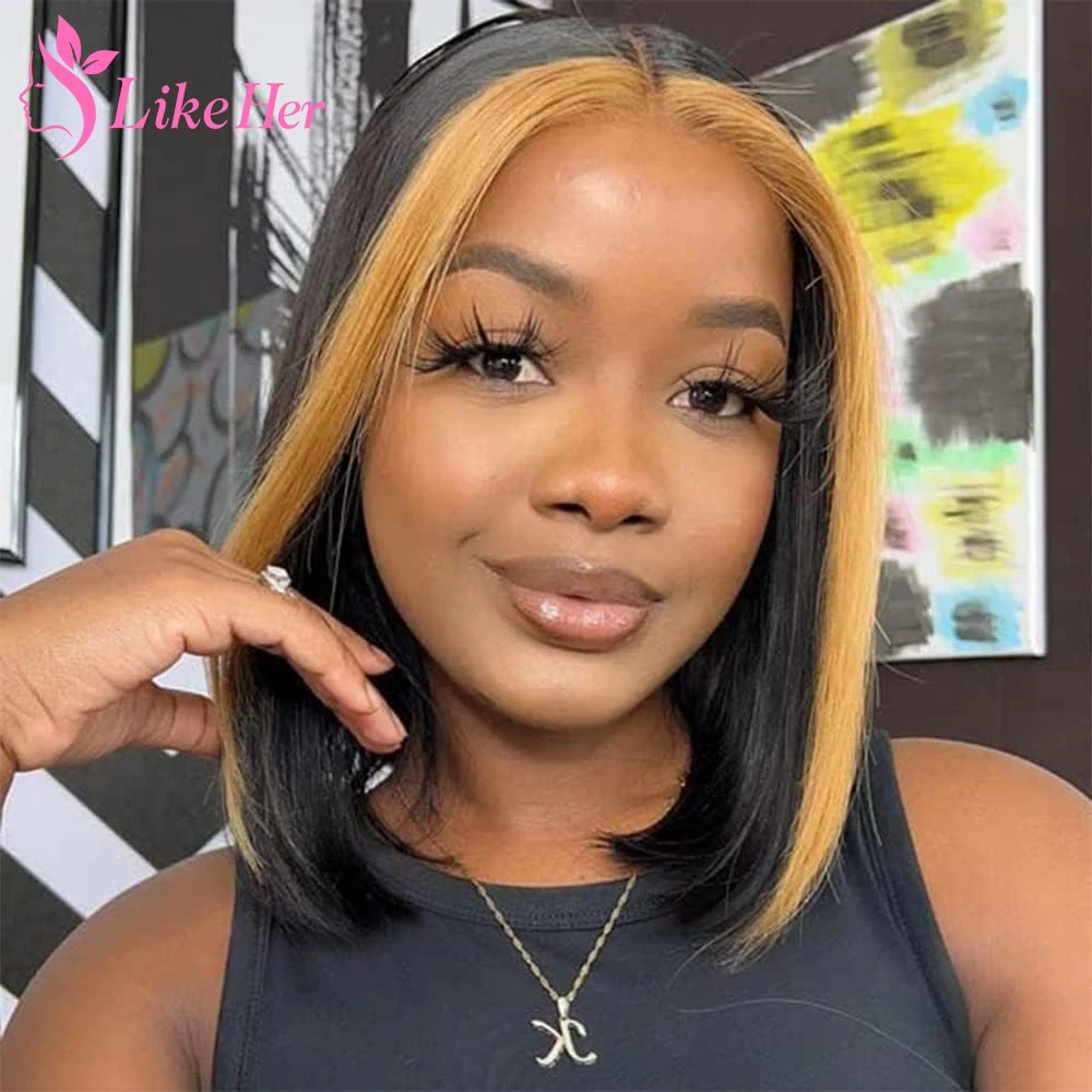 Bob Wig Lace Front Human Hair Wigs Highlight - 30 Highlight Short Lace ...