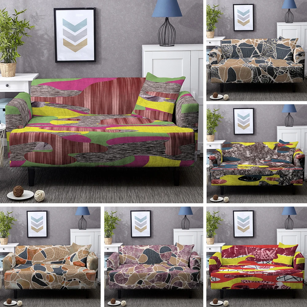 Camouflage Pattern Sofa Cover For Living Room L Shape Sofa Chaise ...
