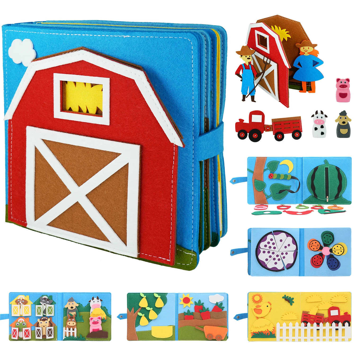 Toddlers-Montessori-Busy-Book-Felt-Farm-Animal-Scene-Storytelling ...