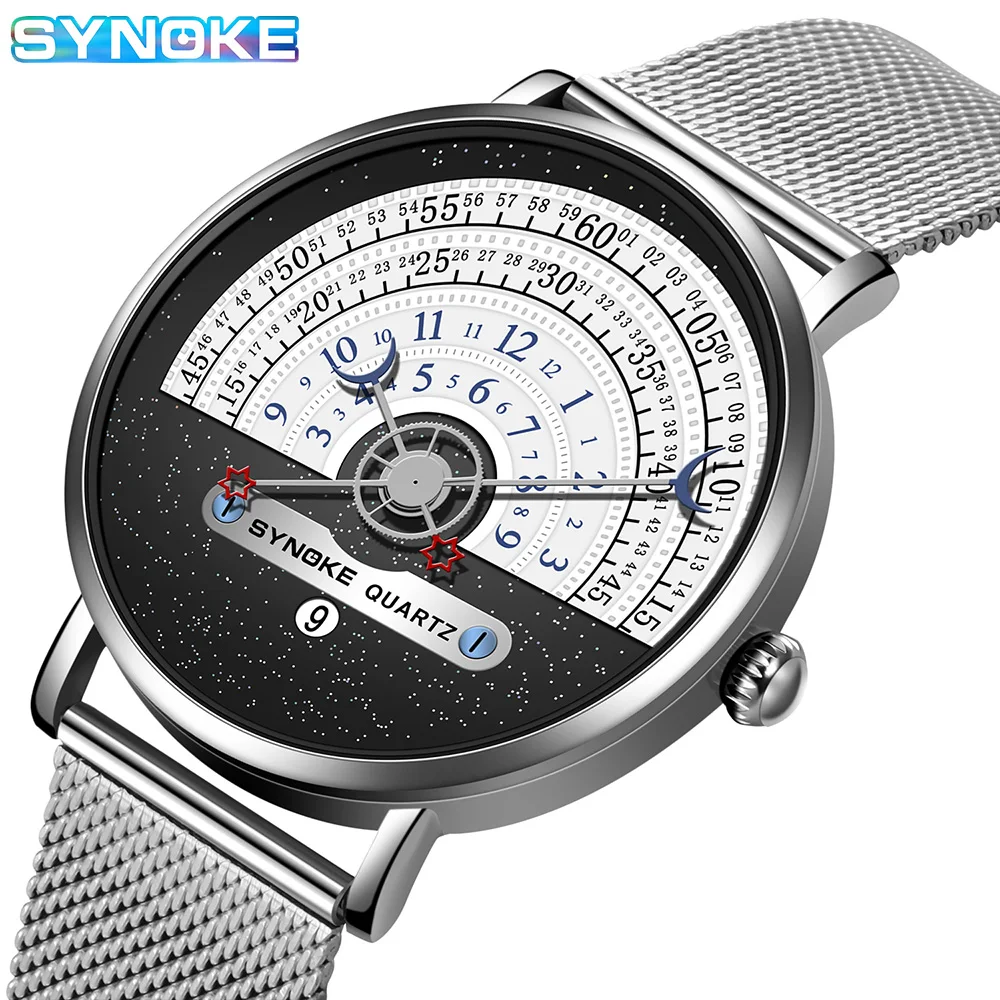 Creative-Dials-Watch-For-Men-Stainless-Steel-Silver-Sports-Watch ...